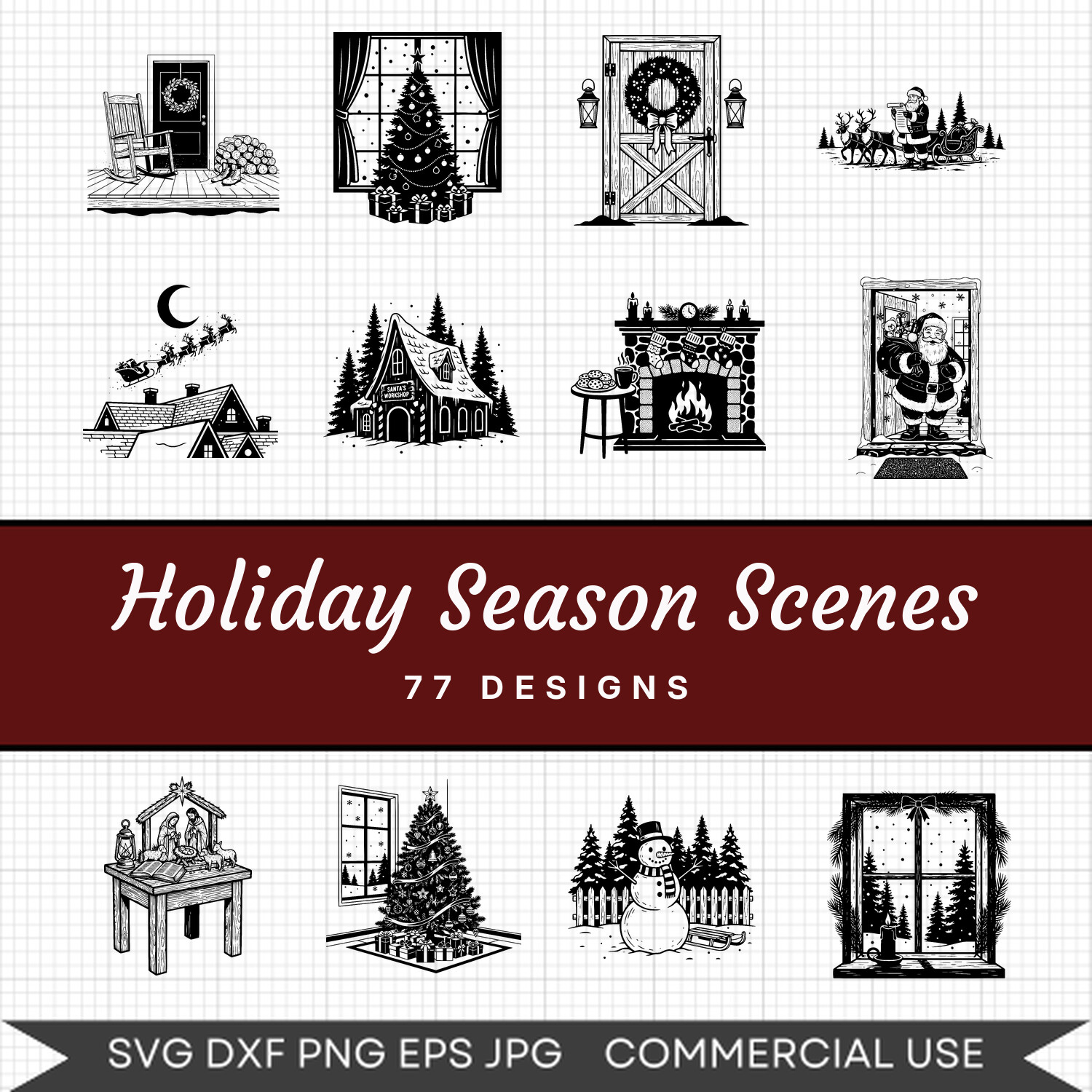 Holiday Season Scenes – 77 Instant Download Svg Images – Creative Meadow