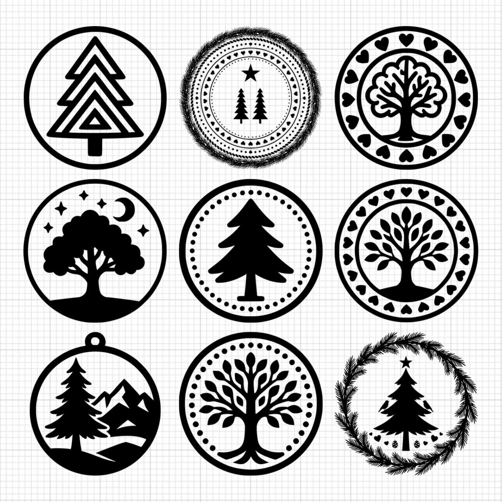 Nordic Tree Rounds – 46 Instant Download Svg Images – Creative Meadow