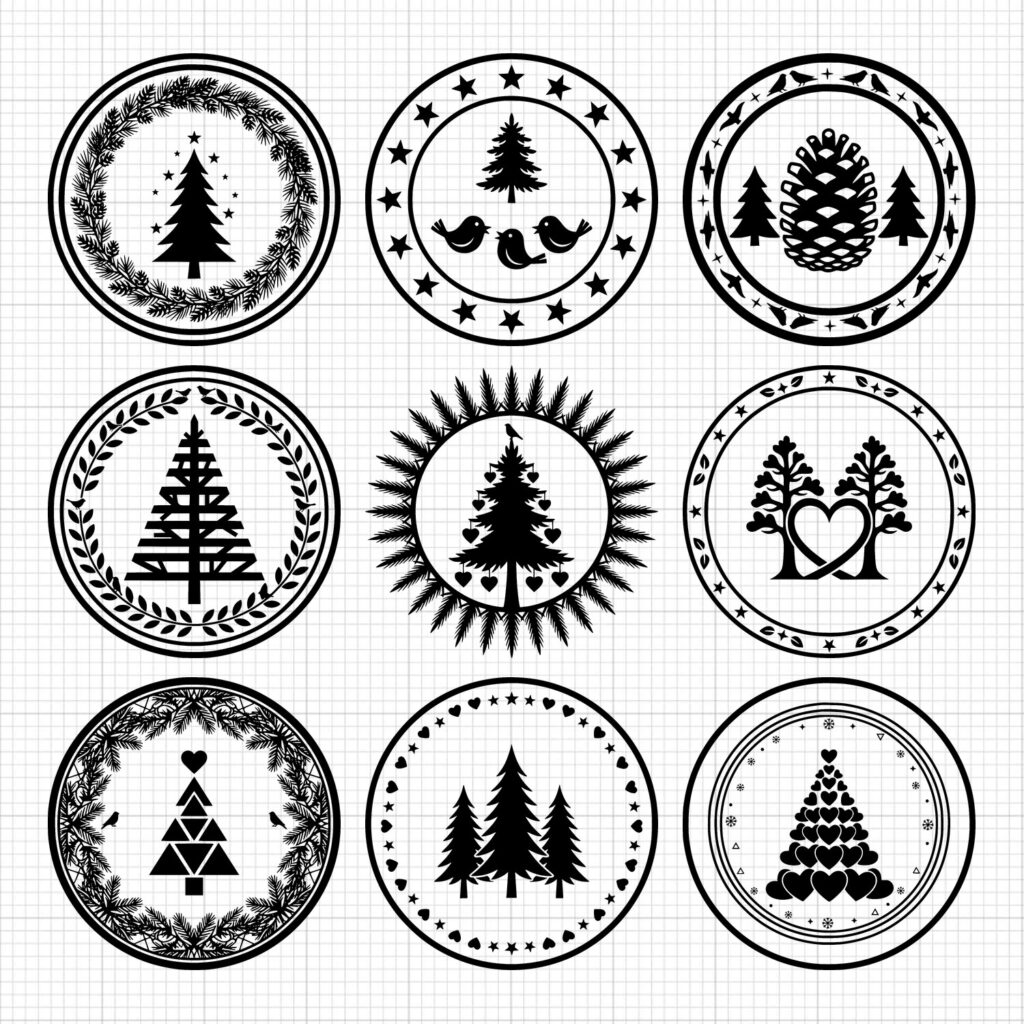 Nordic Tree Rounds – 46 Instant Download Svg Images – Creative Meadow