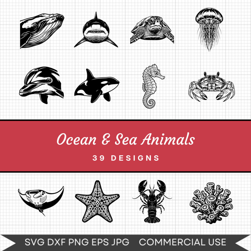 Ocean & Sea Animals – 39 Instant Download Svg Images – Creative Meadow