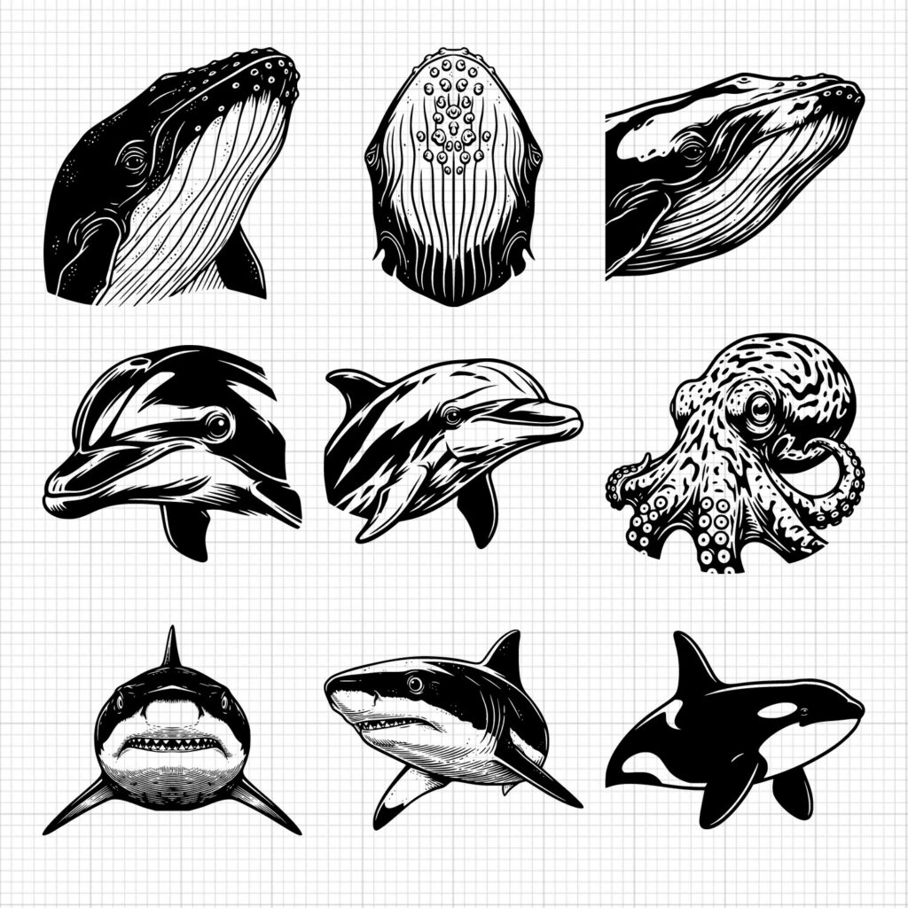 Ocean & Sea Animals – 39 Instant Download Svg Images – Creative Meadow