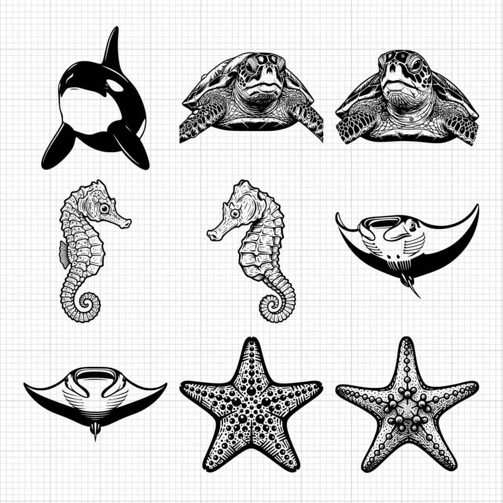 Ocean & Sea Animals – 39 Instant Download Svg Images – Creative Meadow