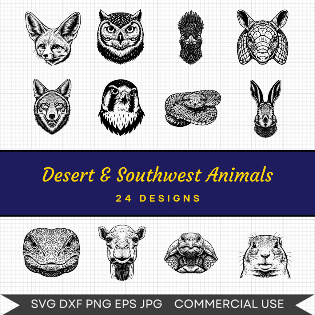 Desert & Southwest Animals – 24 Instant Download Svg Images – Creative ...