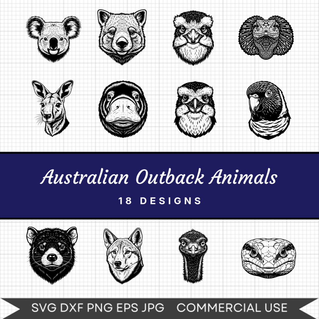 Australian Outback Animals – 18 Instant Download Svg Images – Creative ...