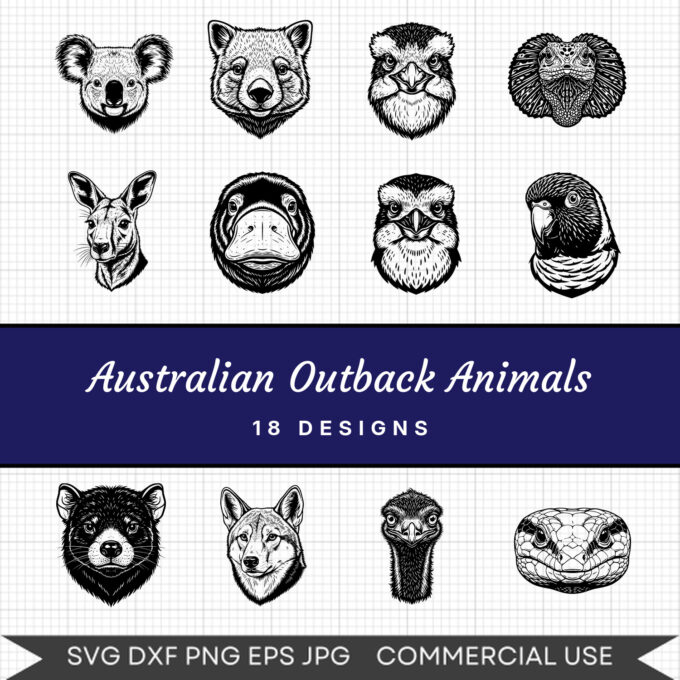 Australian Outback Animals – 18 Instant Download Svg Images – Creative ...