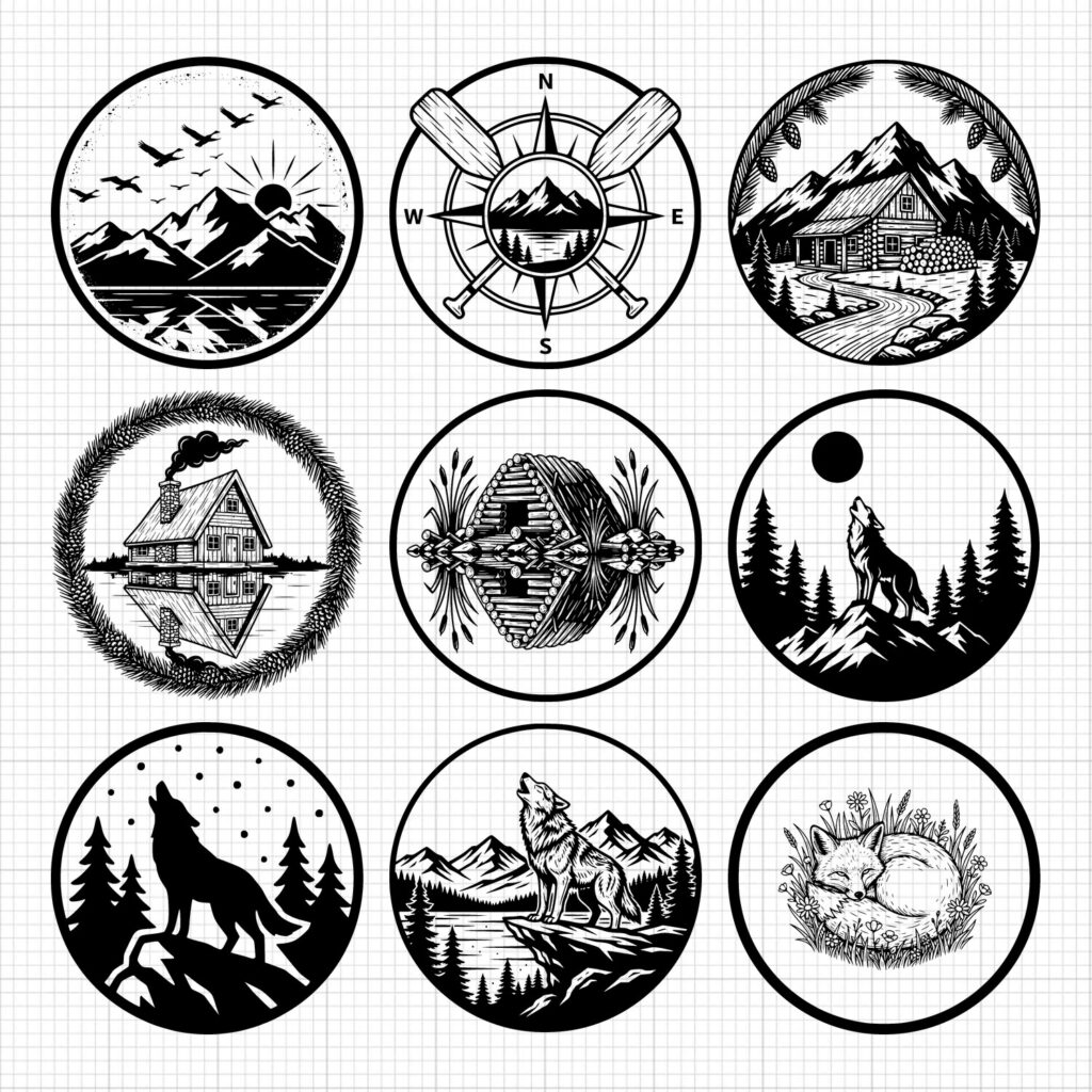 Round Nature Scenes – 79 Instant Download Svg Images – Creative Meadow