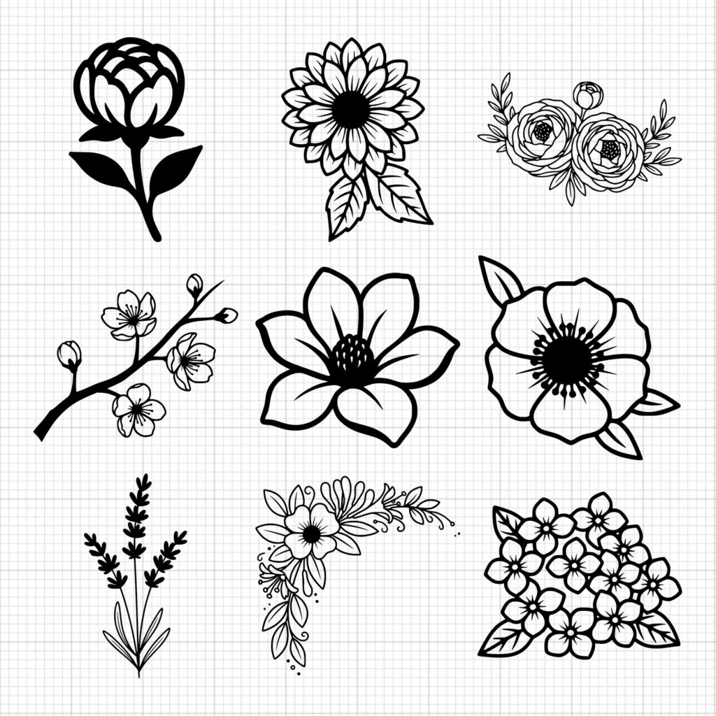 Floral Accent Elements – 36 Instant Download Svg Images – Creative Meadow