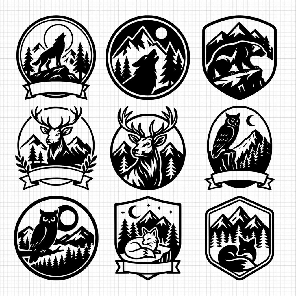 Mountain Animal Badges – 30 Instant Download Svg Images – Creative Meadow
