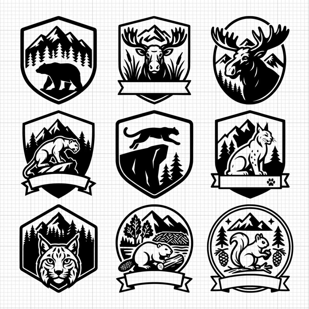 Mountain Animal Badges – 30 Instant Download Svg Images – Creative Meadow