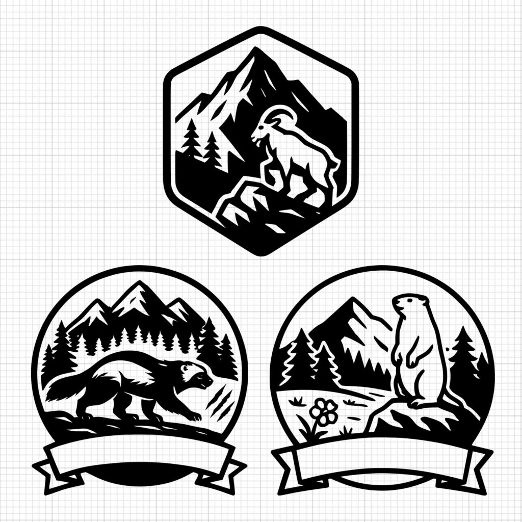 Mountain Animal Badges – 30 Instant Download Svg Images – Creative Meadow