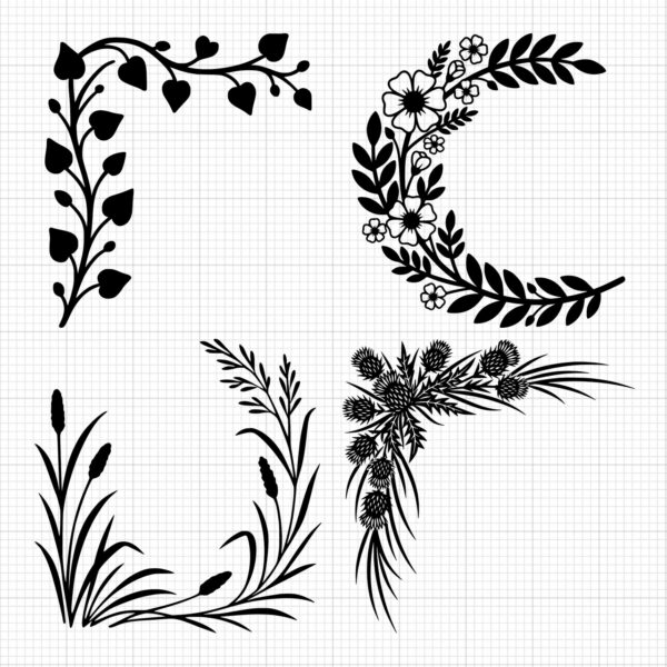 Wildflower Corners & Dividers – 22 Instant Download Svg Images ...