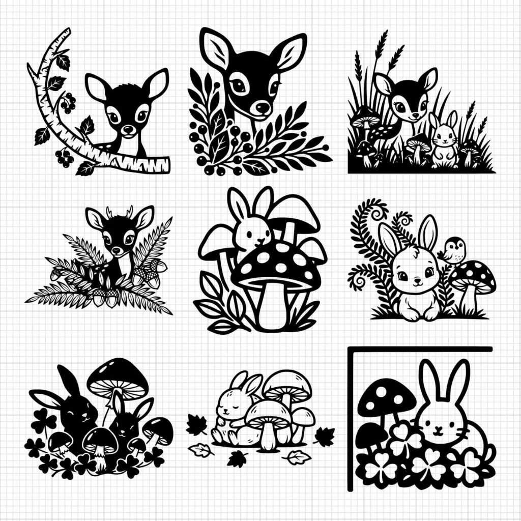Woodland Animal Corners – 30 Instant Download Svg Images – Creative Meadow
