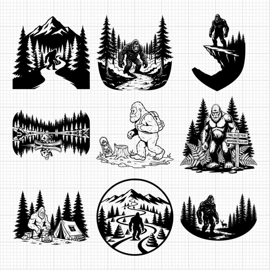 Bigfoot Trail Scenes – 20 Instant Download Svg Images – Creative Meadow