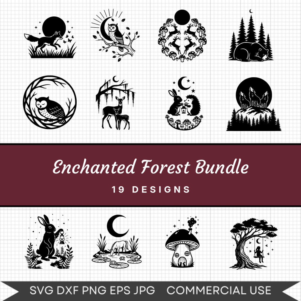 Enchanted Forest Bundle – 19 Instant Download Svg Images – Creative Meadow