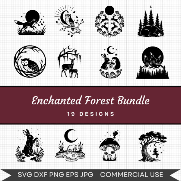Enchanted Forest Bundle – 19 Instant Download Svg Images – Creative Meadow