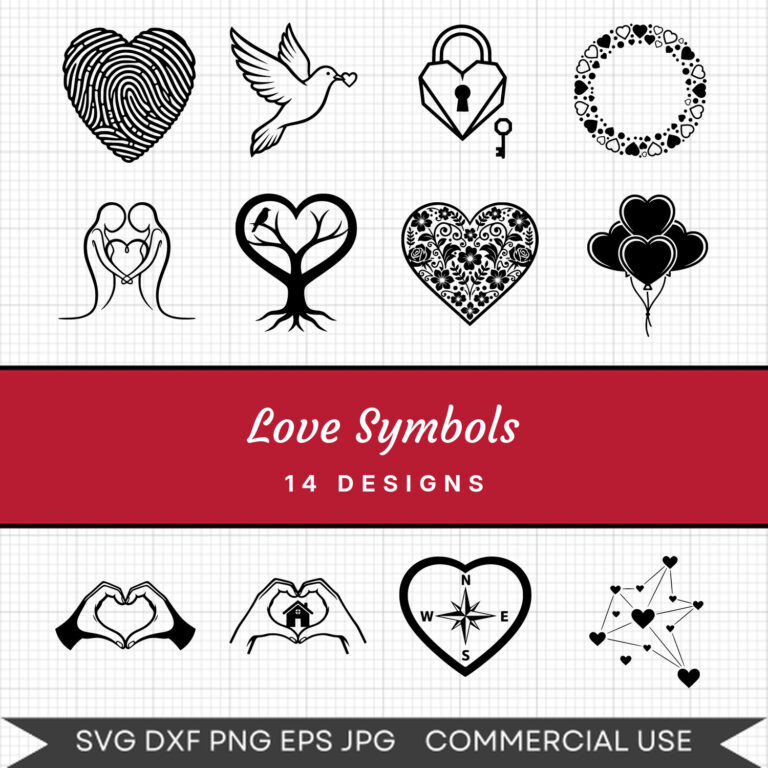 Love Symbols – 14 Instant Download Svg Images – Creative Meadow