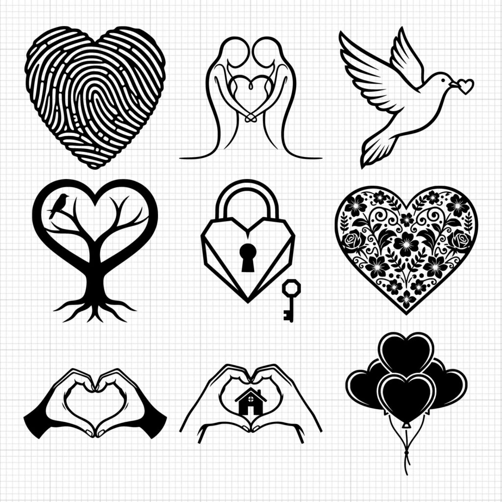 Love Symbols – 14 Instant Download Svg Images – Creative Meadow