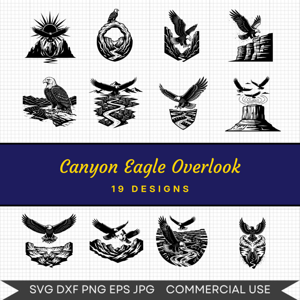 Canyon Eagle Overlook – 19 Instant Download Svg Images – Creative Meadow