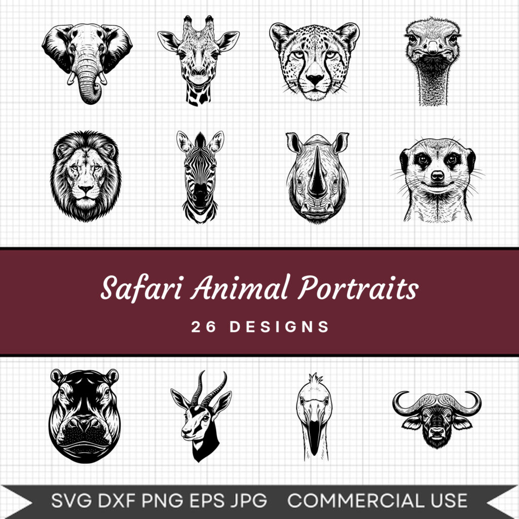 Safari Animals – 26 Instant Download Svg Images – Creative Meadow