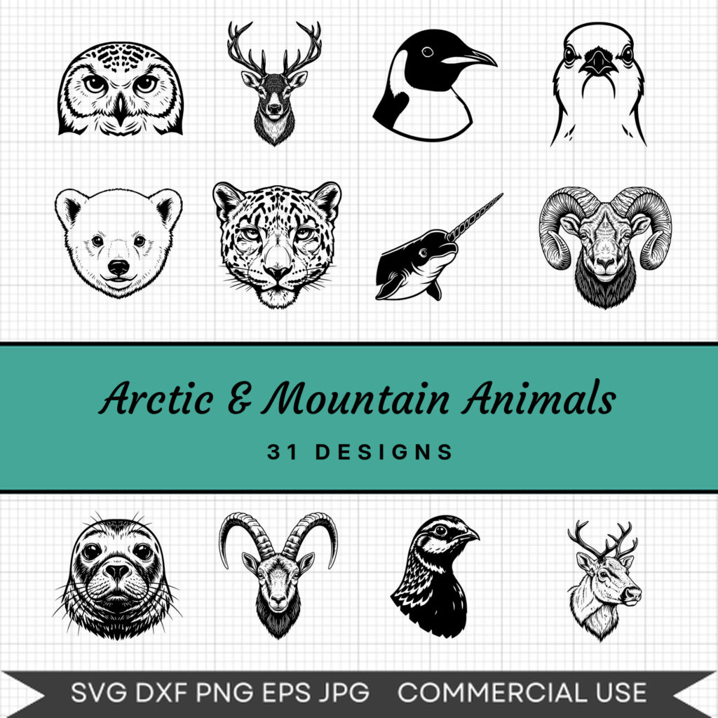 Arctic & Mountain Animals – 31 Instant Download Svg Images – Creative ...