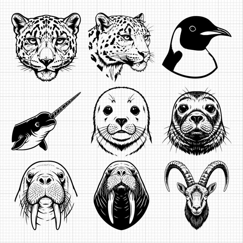 Arctic & Mountain Animals – 31 Instant Download Svg Images – Creative ...