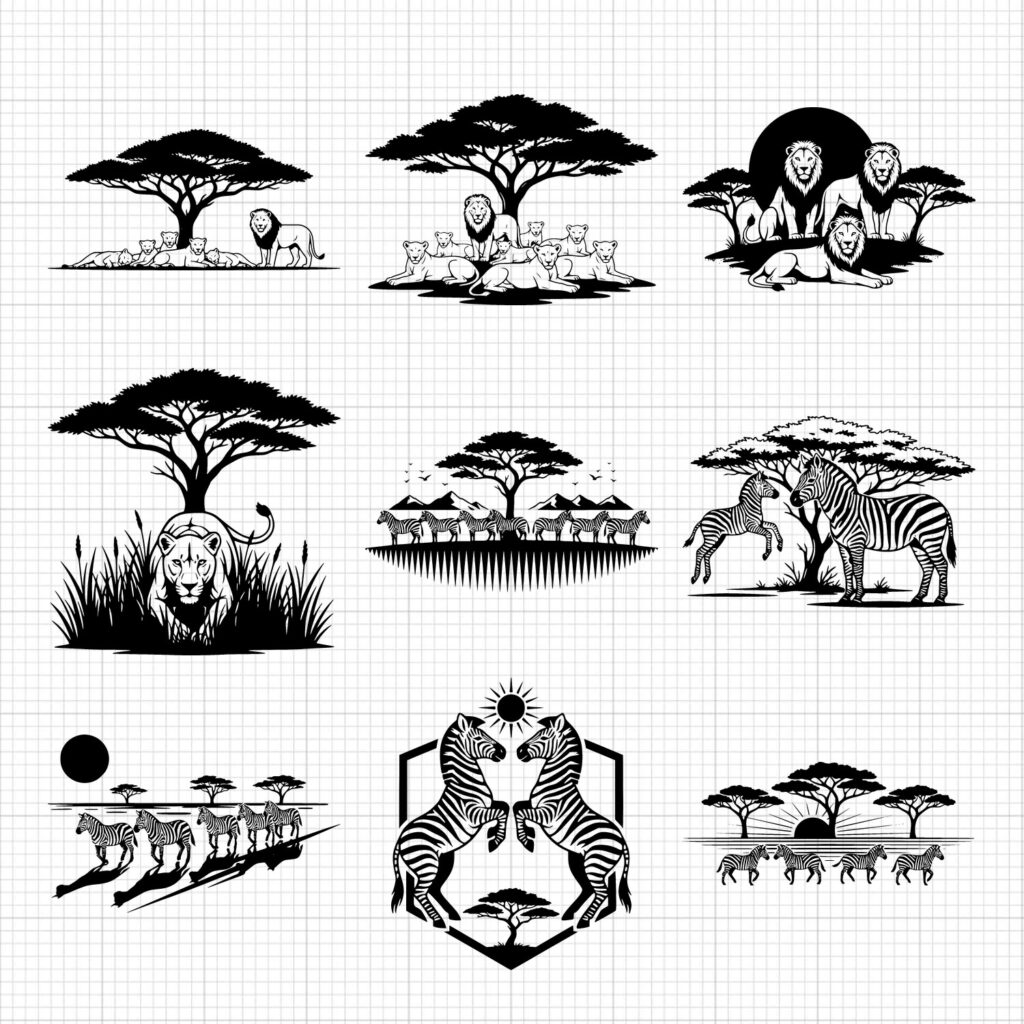 Savanna Wildlife – 50 Instant Download Svg Images – Creative Meadow