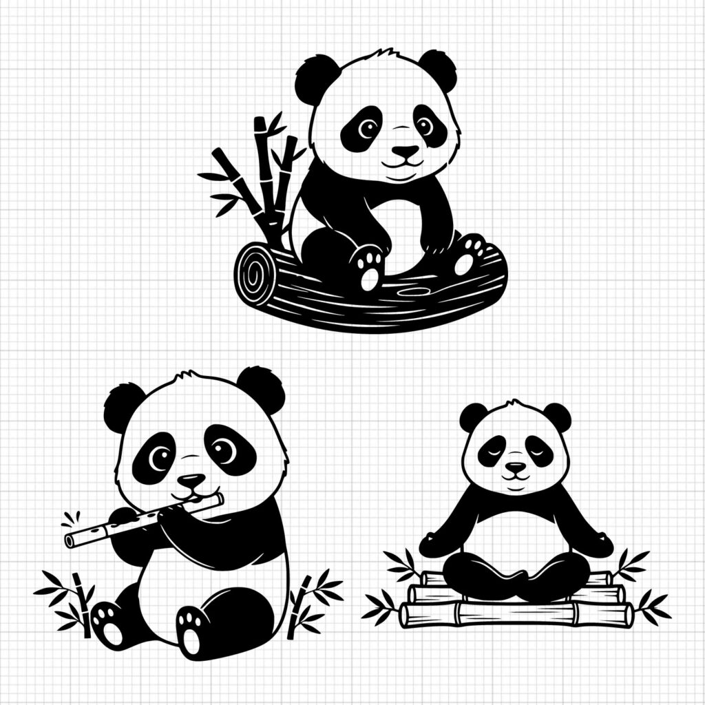 Panda Bamboo Days – 21 Instant Download Svg Images – Creative Meadow