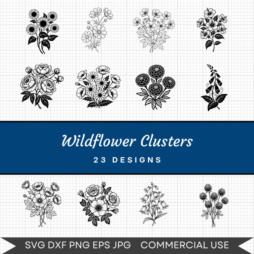 Wildflower Clusters – 23 Instant Download Svg Images – Creative Meadow