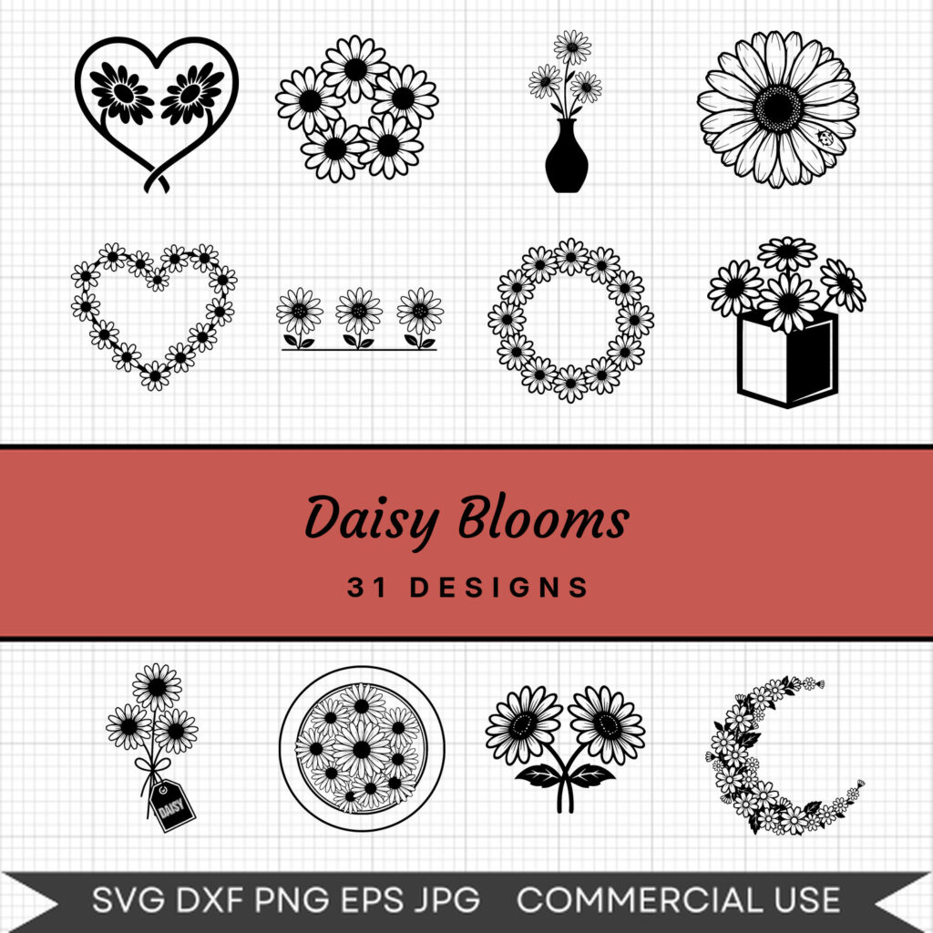 Daisy Blooms – 31 Instant Download Svg Images – Creative Meadow
