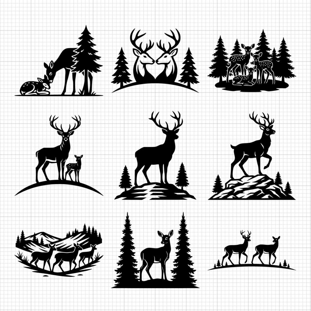 Forest Deer Majesty – 22 Instant Download Svg Images – Creative Meadow