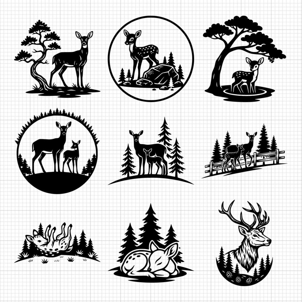 Forest Deer Majesty – 22 Instant Download Svg Images – Creative Meadow