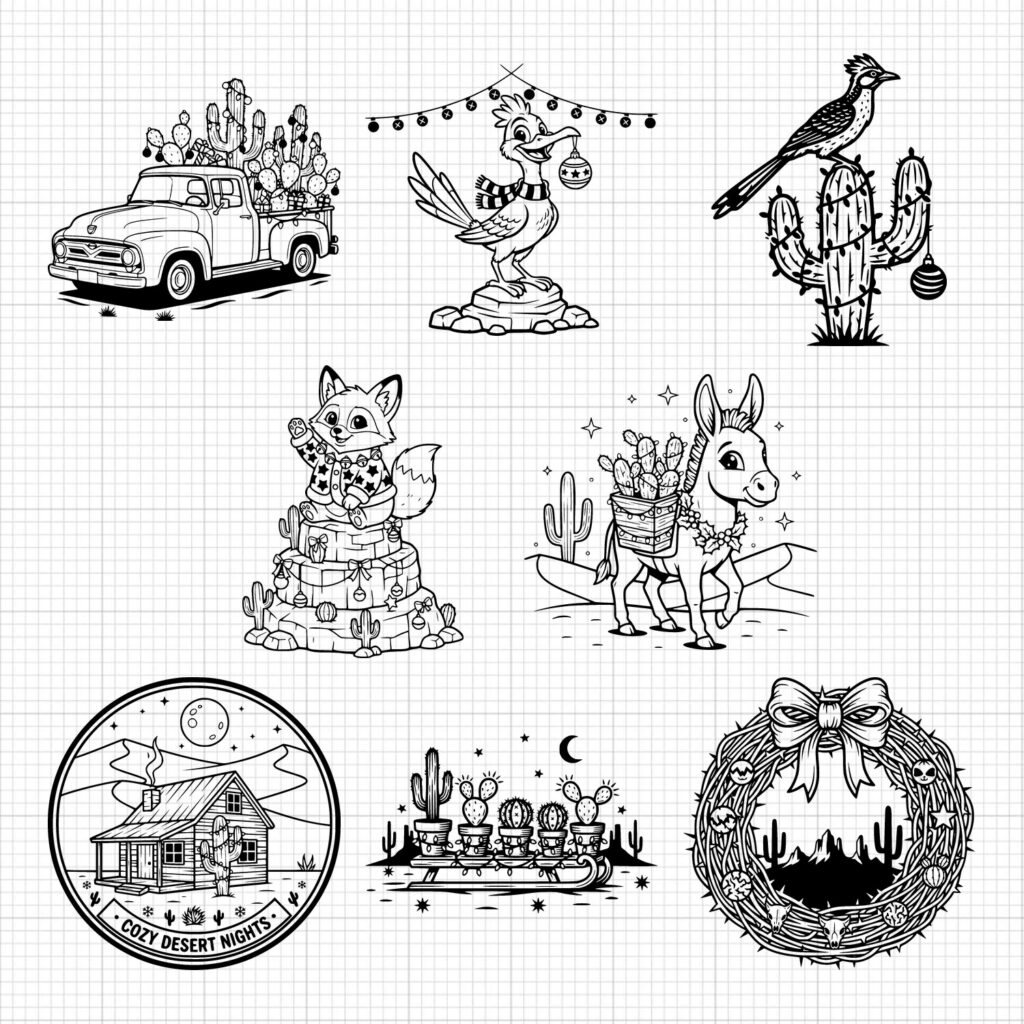 Desert Christmas – 17 Instant Download Svg Images – Creative Meadow