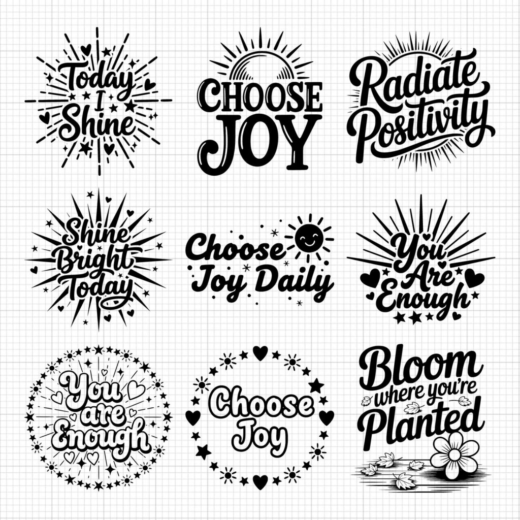 Daily Affirmations Bundle – 36 Instant Download Svg Images – Creative ...