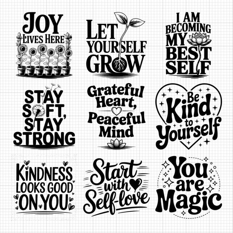 Daily Affirmations Bundle – 36 Instant Download Svg Images – Creative ...