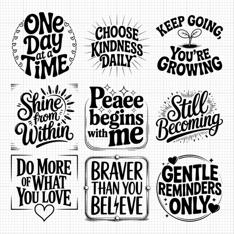 Daily Affirmations Bundle – 36 Instant Download Svg Images – Creative ...