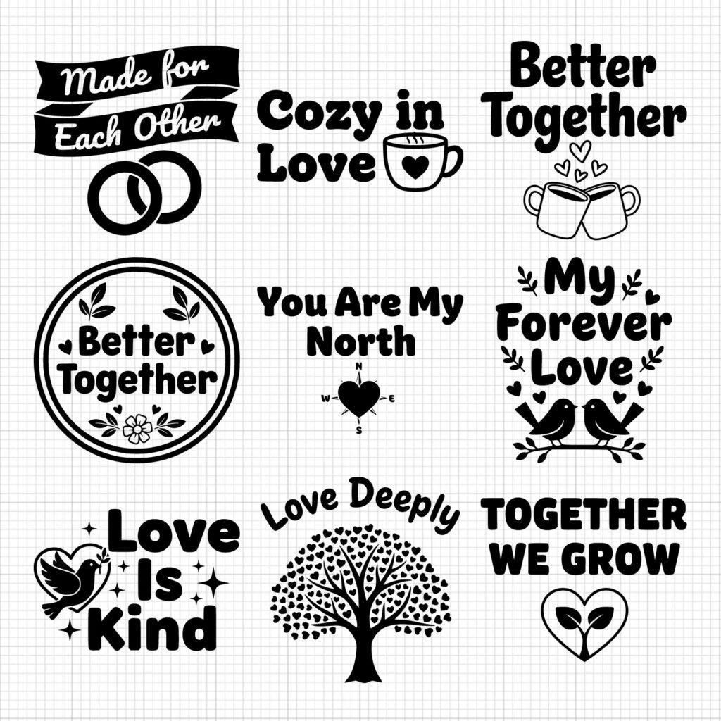 Love Phrases Bundle – 50 Instant Download Svg Images – Creative Meadow