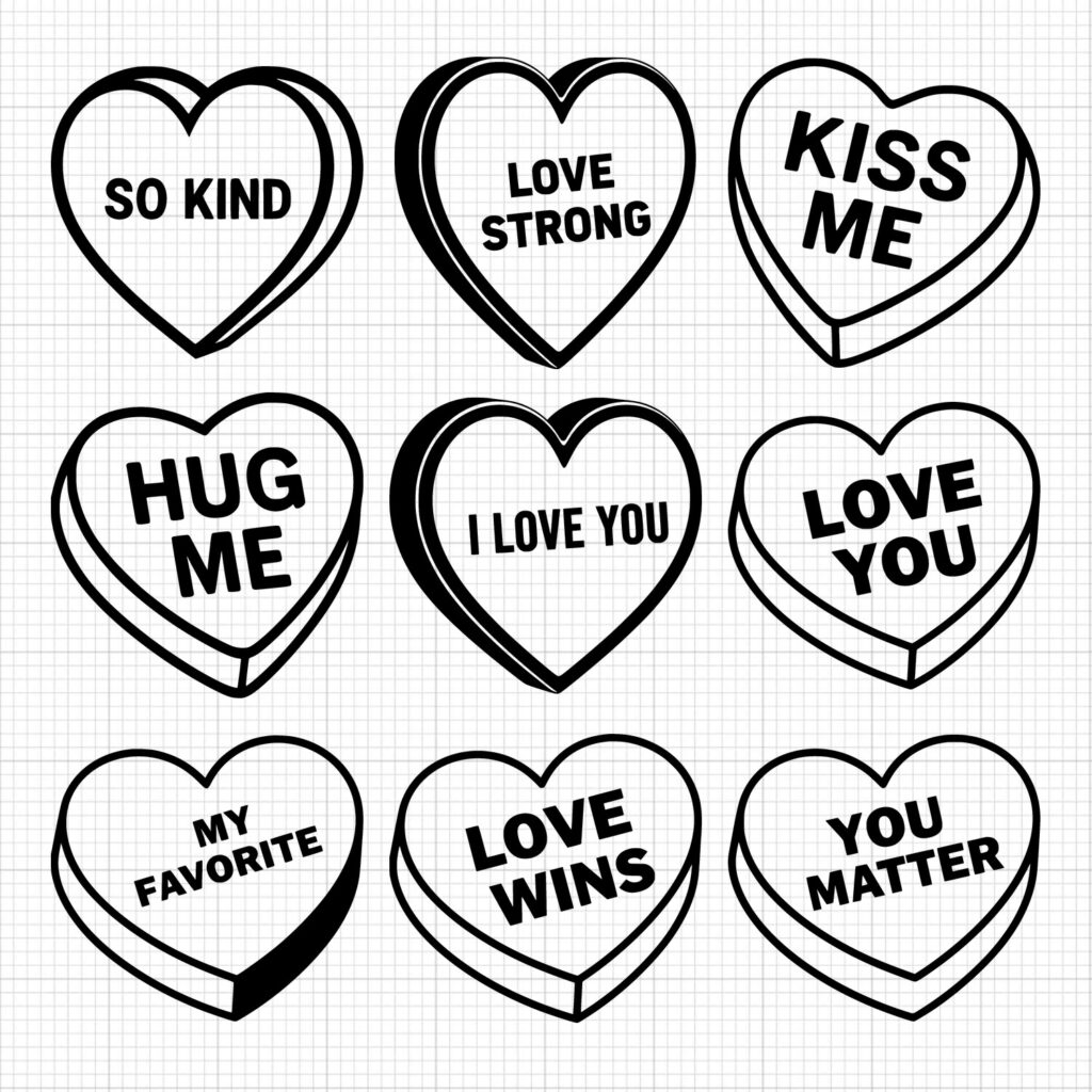 Heart Sayings Bundle – 120 Instant Download Svg Images – Creative Meadow