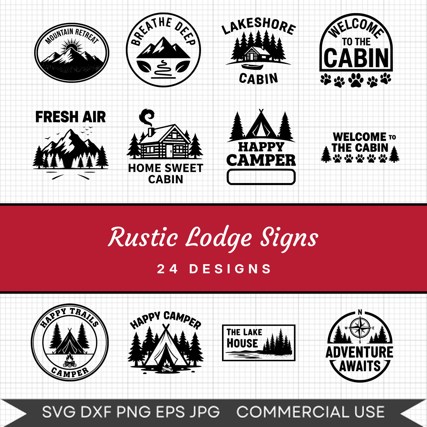 Rustic Lodge Signs – 24 Instant Download Svg Images – Creative Meadow