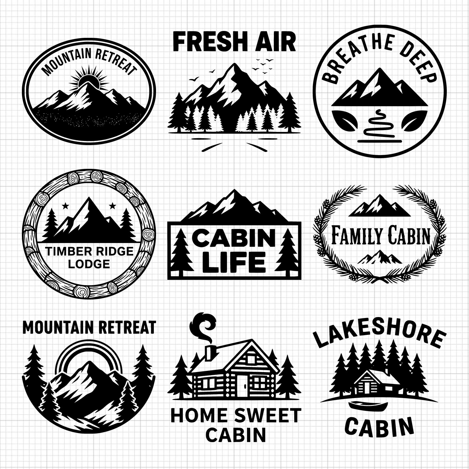 Rustic Lodge Signs – 24 Instant Download Svg Images – Creative Meadow