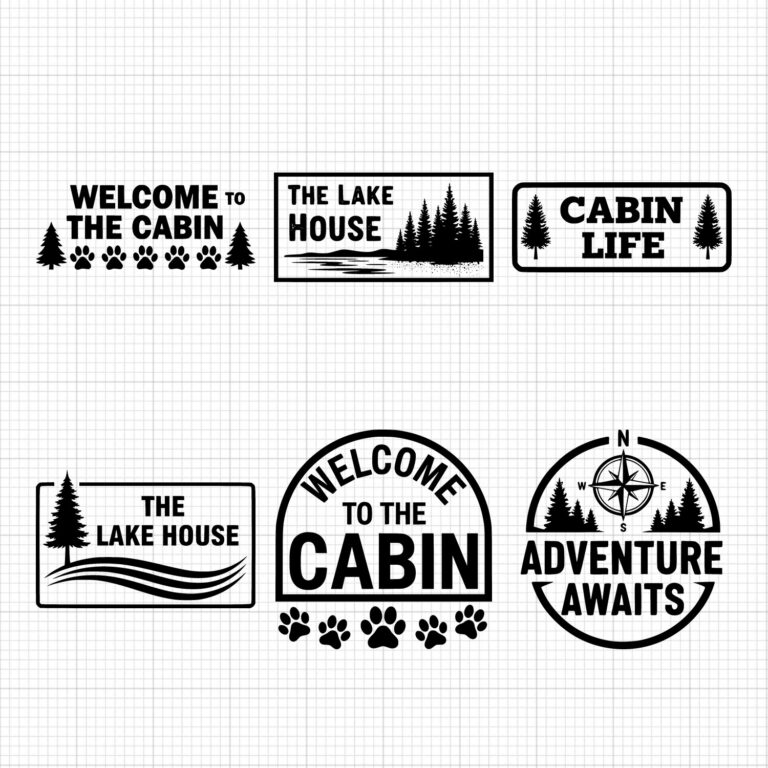 Rustic Lodge Signs – 24 Instant Download Svg Images – Creative Meadow
