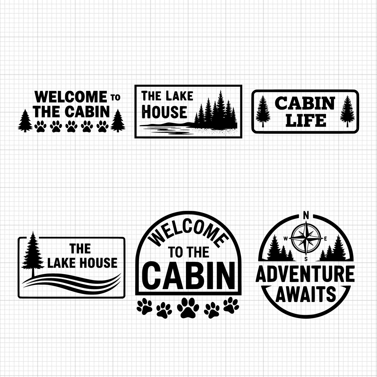 Rustic Lodge Signs – 24 Instant Download Svg Images – Creative Meadow
