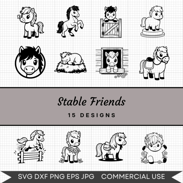 Stable Friends – 15 Instant Download Svg Images – Creative Meadow