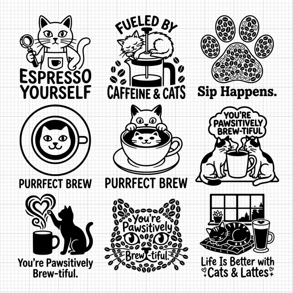 Coffee & Cats – 40 Instant Download Svg Images – Creative Meadow
