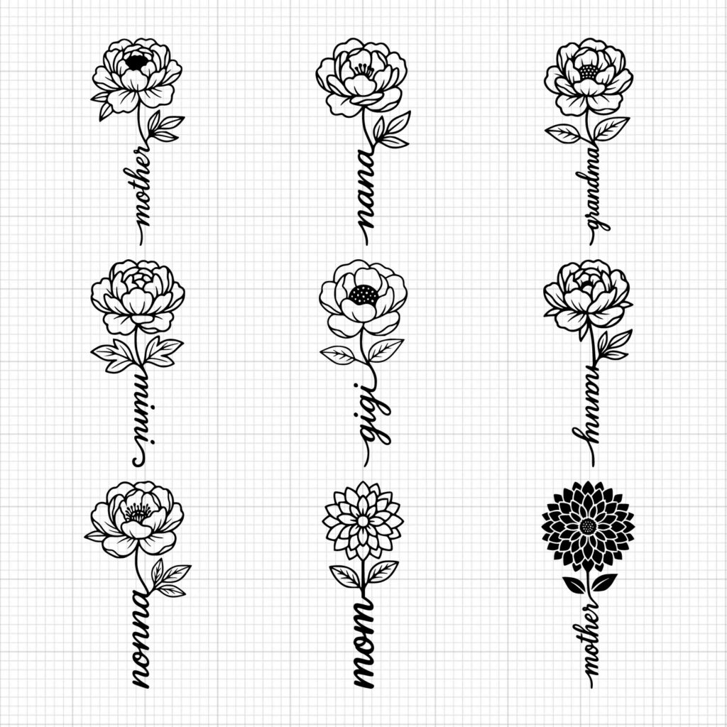 Mom Flower Stems – 218 Instant Download Svg Images – Creative Meadow