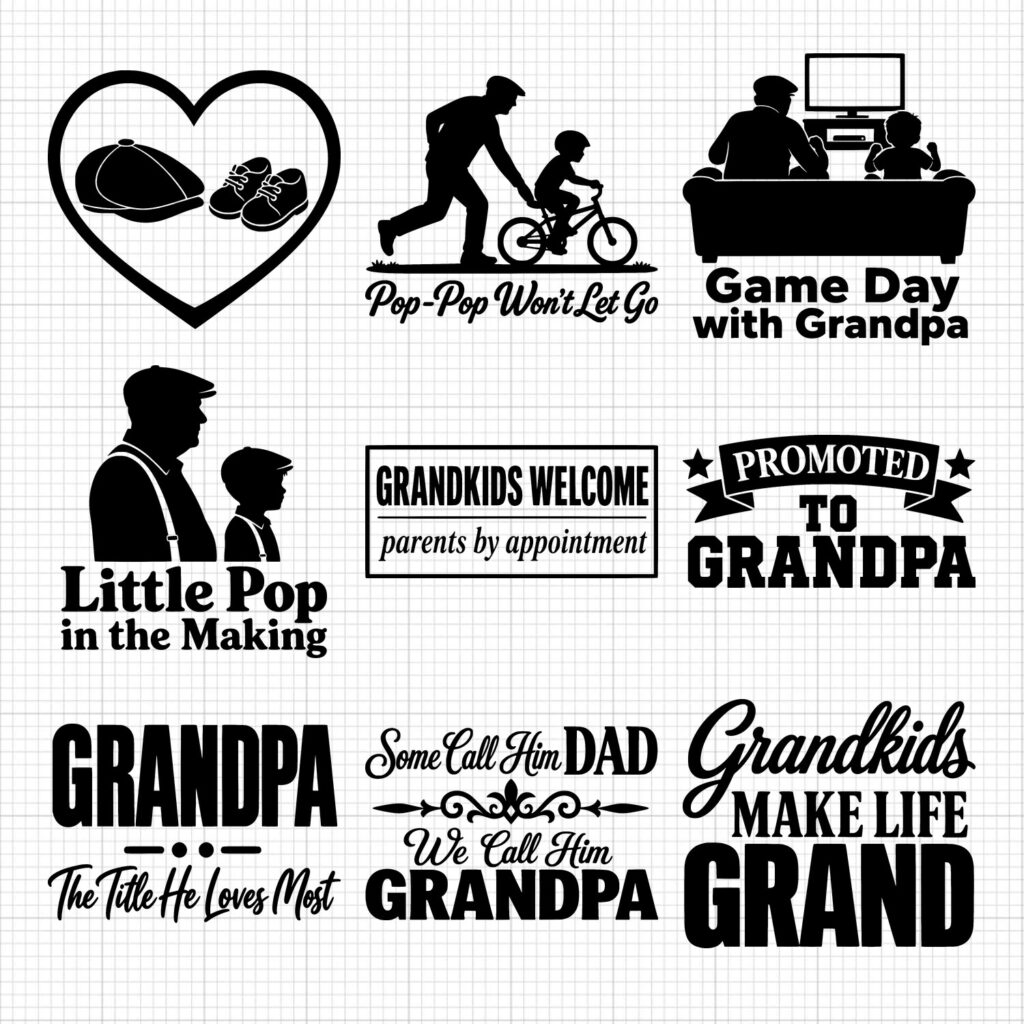 Grandpa Life Bundle – 37 Instant Download Svg Images – Creative Meadow